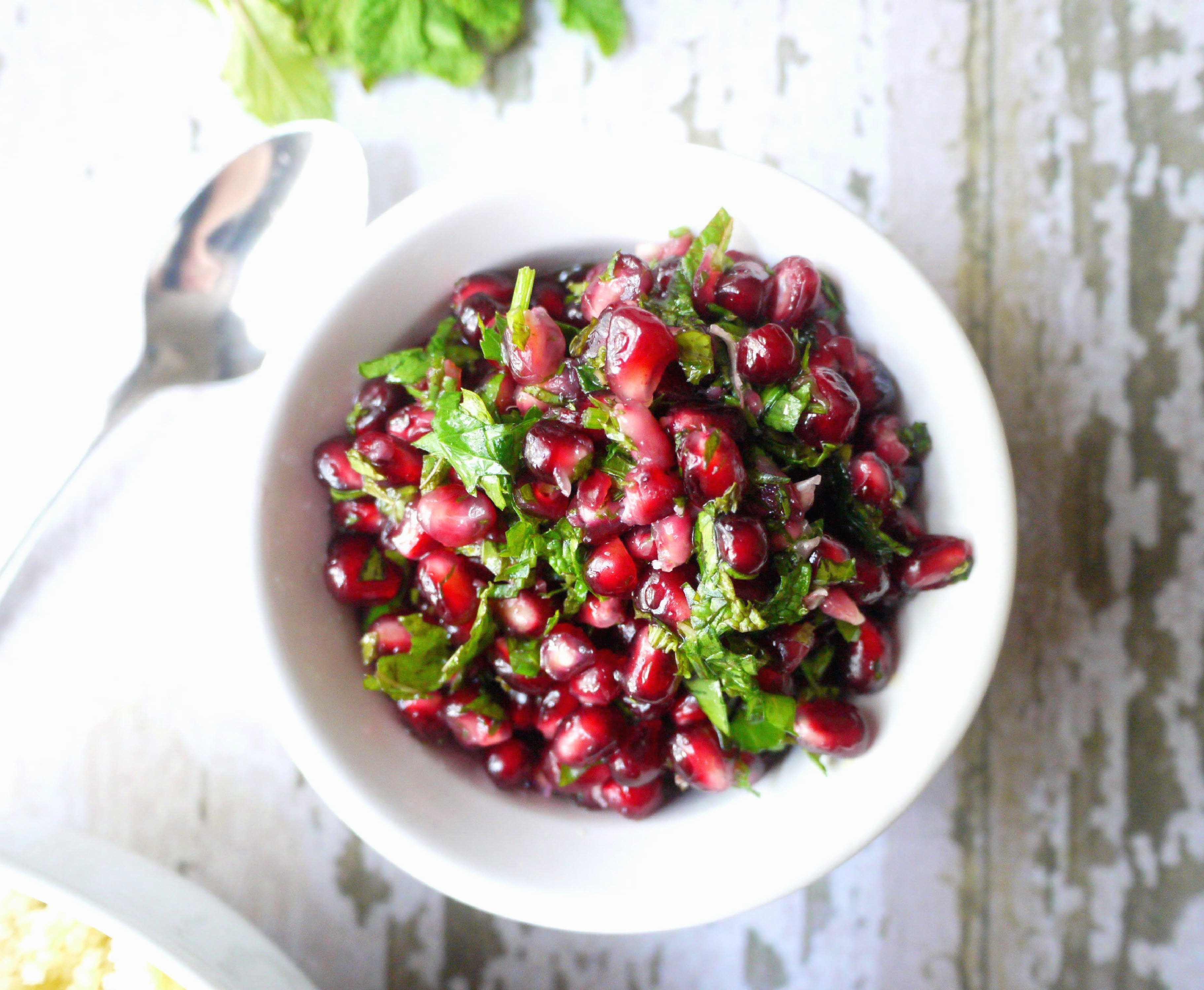 yellow couscous salad with pomegranate dressing 3